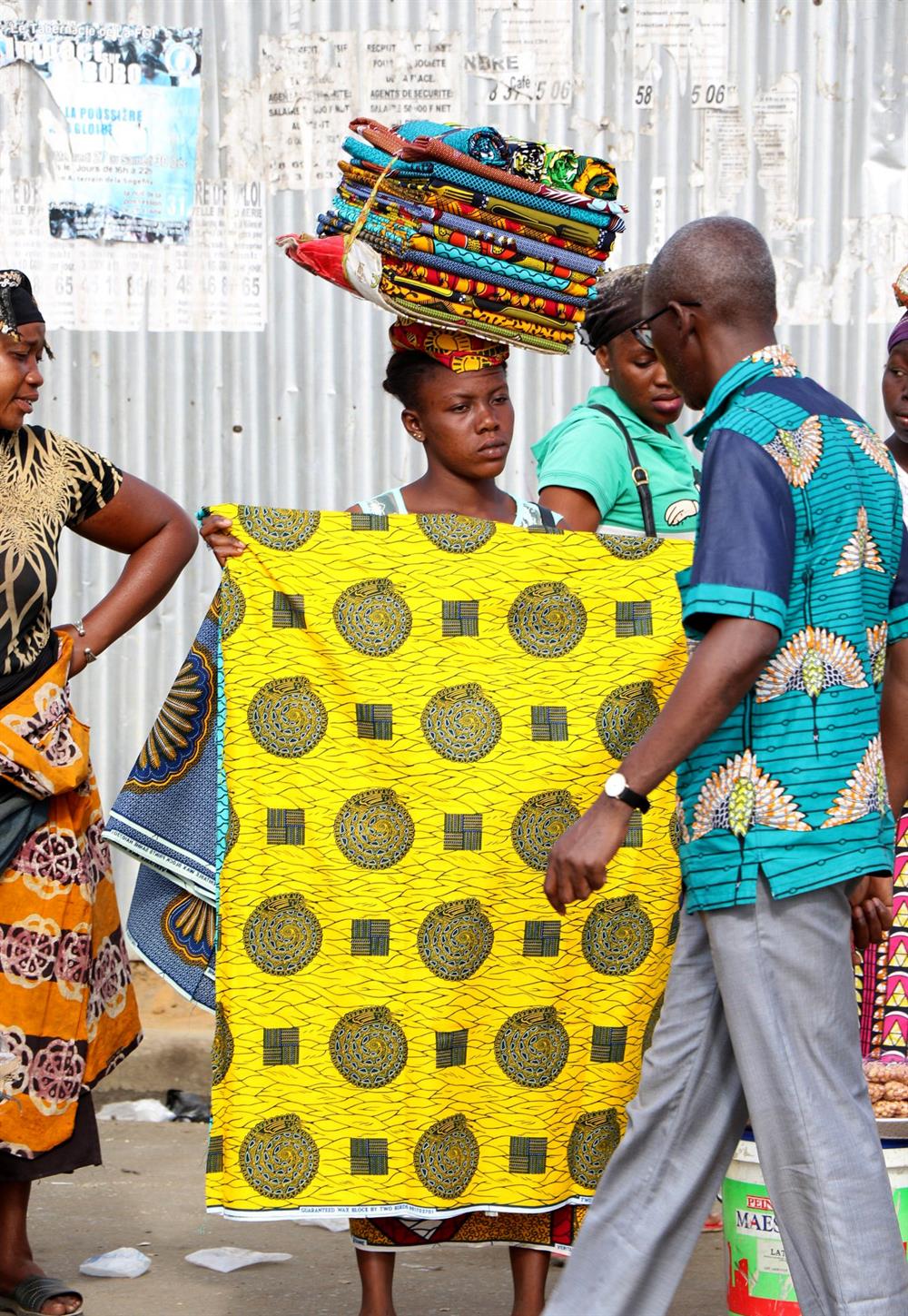 Rainbow ‘pagne’ fabrics reflect rich culture of Africa’s Ivory Coast